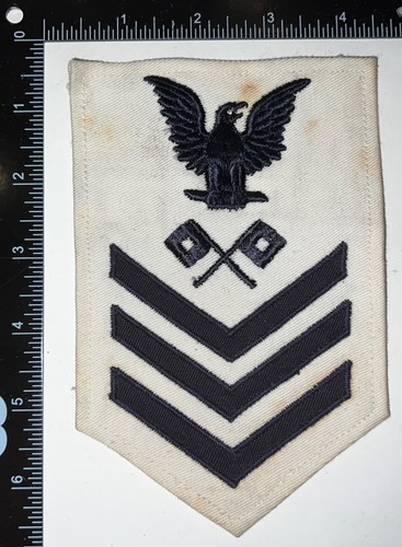 WWII USN US Navy Signalman Petty Officer 1st Class Rate WHITE Patch | eBay