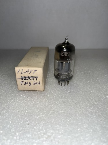 Tungsol 12AY7 Vacuum Tube Grey Plates Square Getter Tested Strong ...