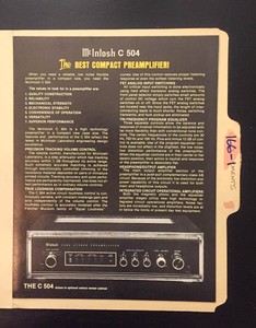Mcintosh c504 stereo preamplifier schematics