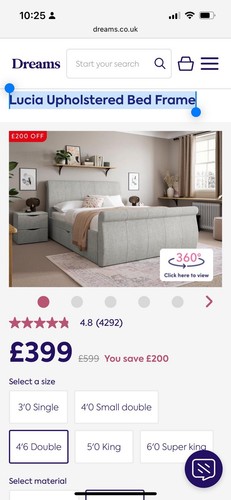 Lucia Upholstered Grey Double Bed Divan Frame | eBay UK