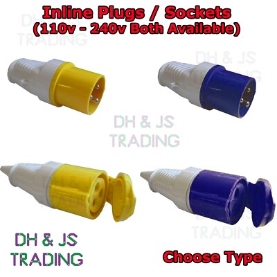 110V - 240V 3 Pin Industrial Site Plug & Sockets 16A AMP Male/Female | eBay