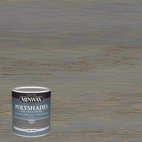 Stain/Polyurethane Finish PolyShades Semi-Transparent Gloss Slate Oil ...
