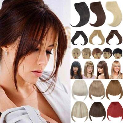 Real Thick Side Bangs As Human Clip In As Hair Extensions Front Fringe ...