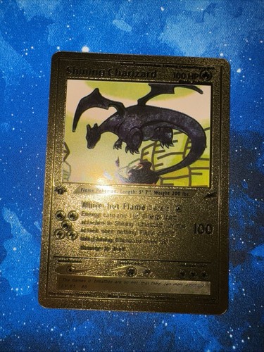Ultra Rare Shiny Shining Charizard 107/105 Gold Foil Display Card | eBay