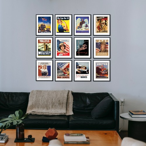 World War II Memorabilia Posters Set of 12 - Historical Military Art ...