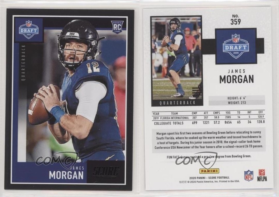 2020 Score Rookies Black James Morgan #359 Rookie RC 2qw | eBay