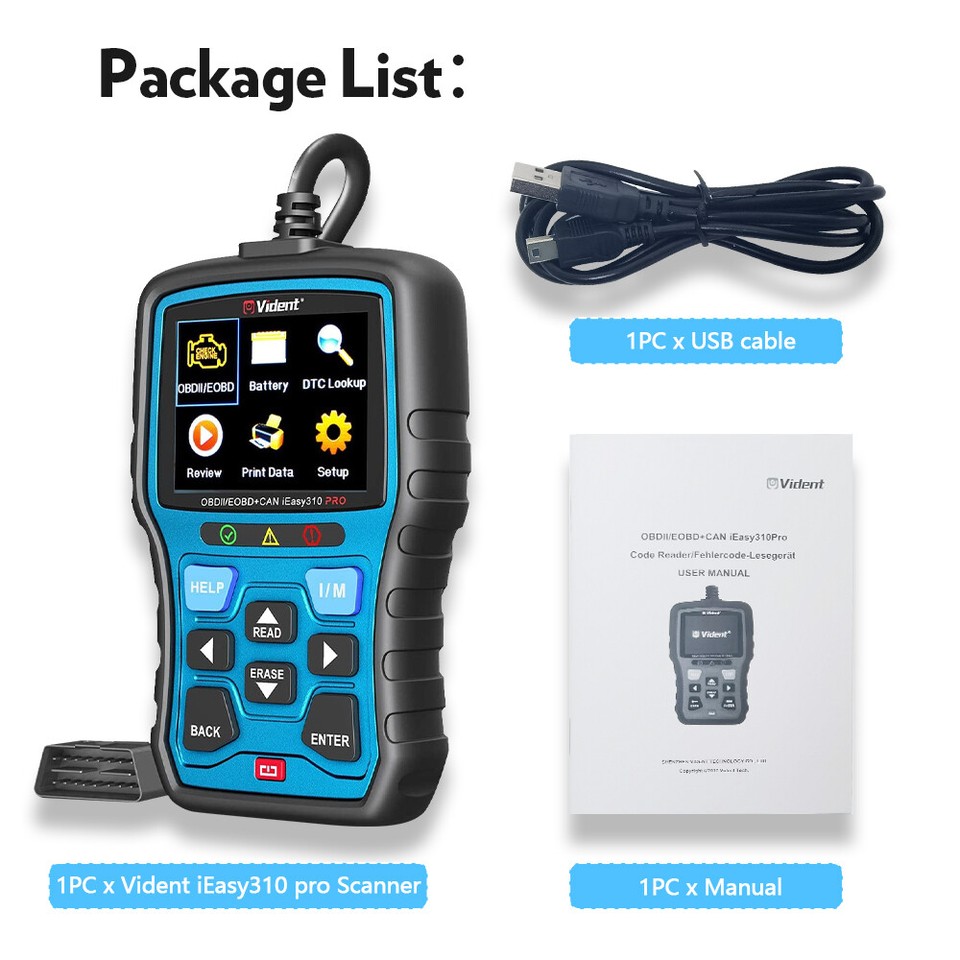 Vident 310Pro OBD2 Scanner Code Reader Check Engine Fault Car ...