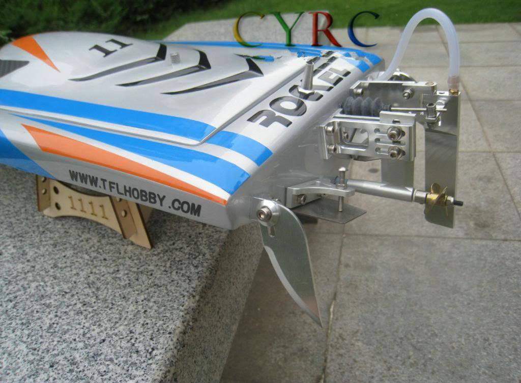 #1196 95mm Rudder 4mm Strut Waterproof Turn Fin Trim Tab Electric Nitro ...