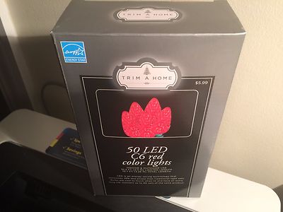 TRIM A HOME 50 LED C6 Red Color Light Strand Indoor / Outdoor Xmas ...