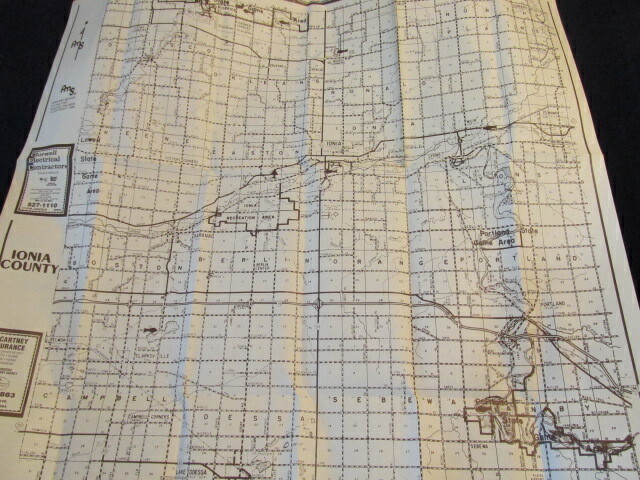 Vintage Official 1988 Ionia County Michigan Road Map | eBay