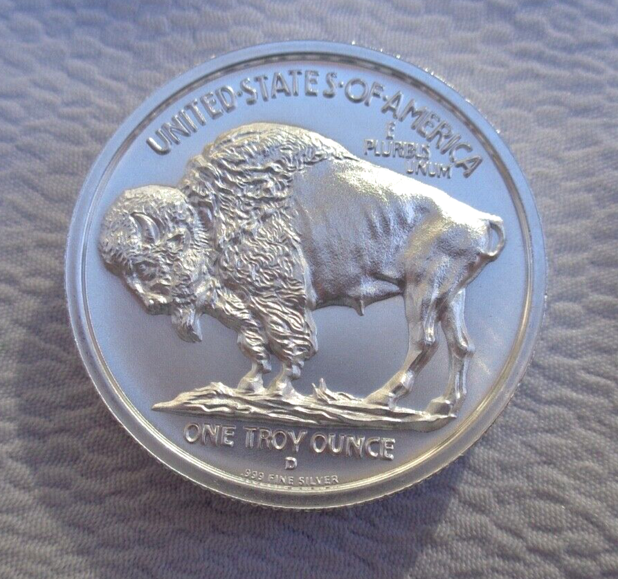 1 oz. 1913 BUFFALO NICKLE coin tribute 30mm fat BU round .999 fine ...
