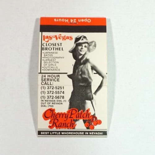 Matchbook Cherry Patch Ranch Las Vegas Closest Brothel Open 24 Hours NV ...