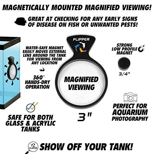 FL!PPER Aquarium Magnifier Magnetic Viewer – Fish Tank Magnifying Glass ...