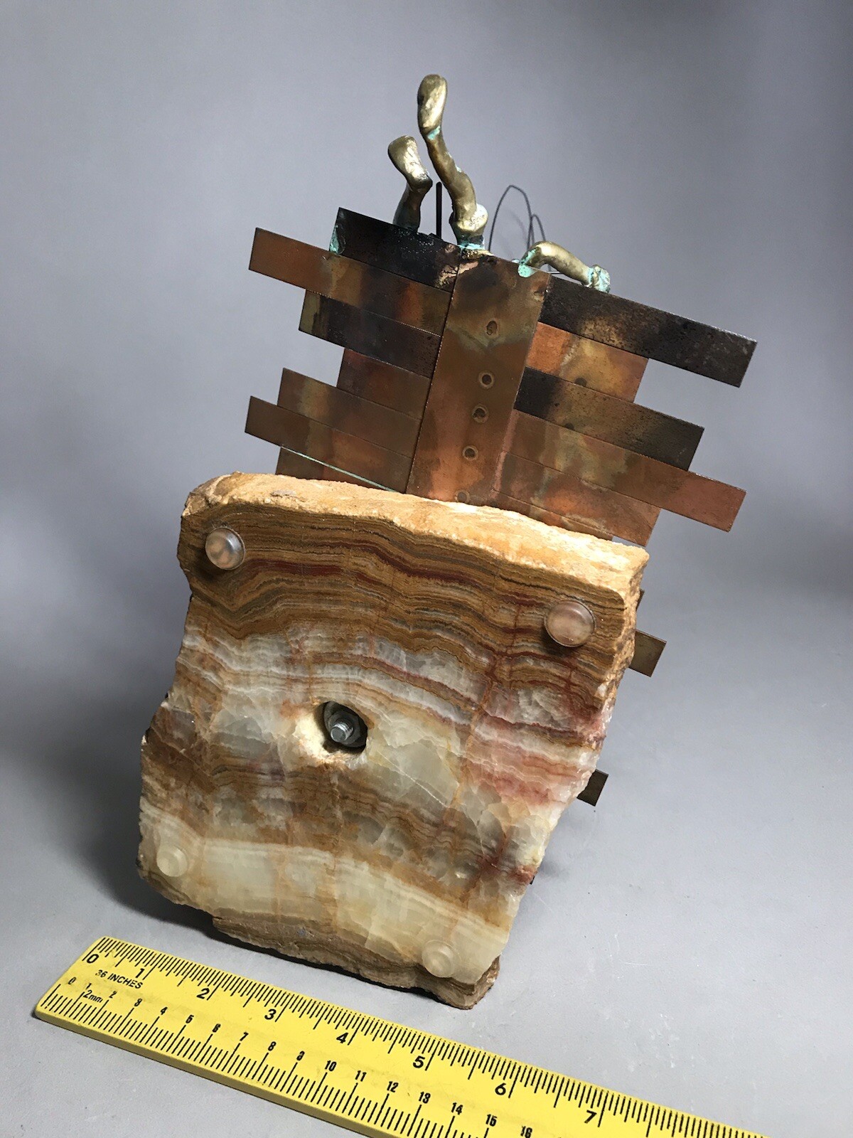 Signed BIJAN Mixed Metal MOBILE SCULPTURE A Boy Fishing with Dog ...