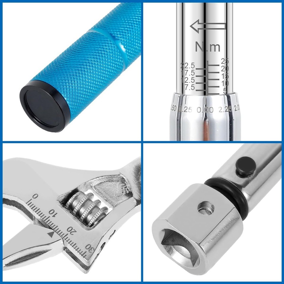 Digital Adjustable Torque Wrench 5-25 NM, 30mm Open-End Steel Torque ...