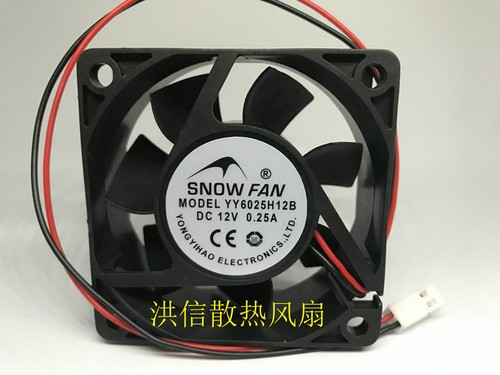 1PC SNOW FAN YY6025H12B Cooling Fan DC12V 0.25A 6025 6CM 60*25MM 2-wire ...