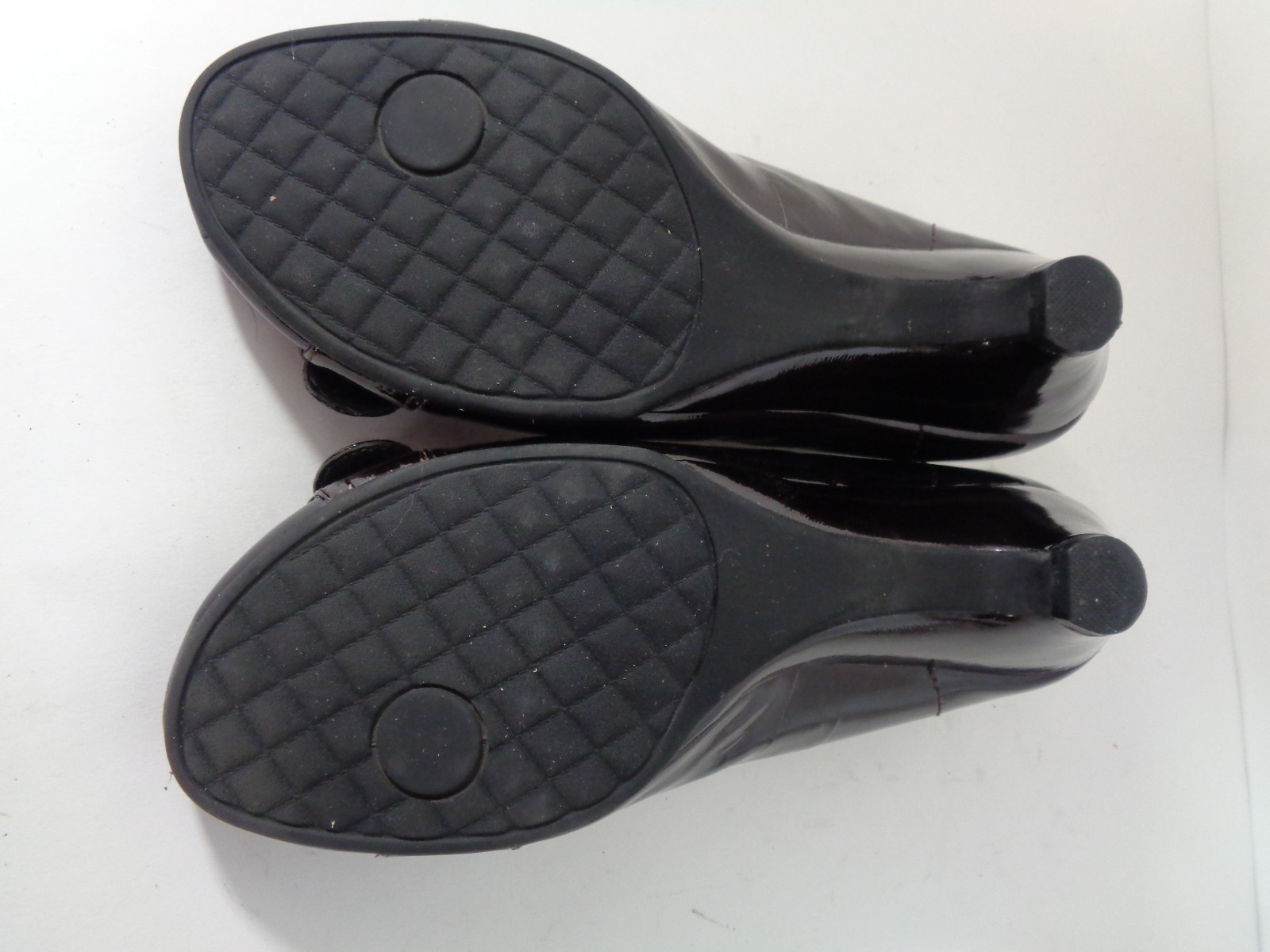 M PATRICK Wedge Heel US 6.5M Burgundy Genuine Patent Leather Dress ...