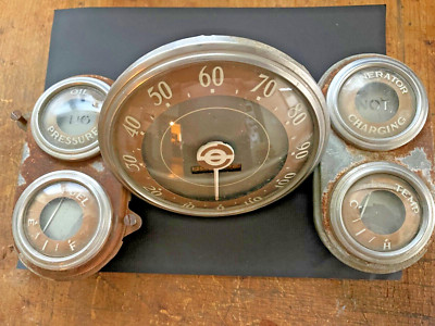 vintage Rat Rod Hot Rod speedometer, fuel, temp, oil, generator Gauges ...
