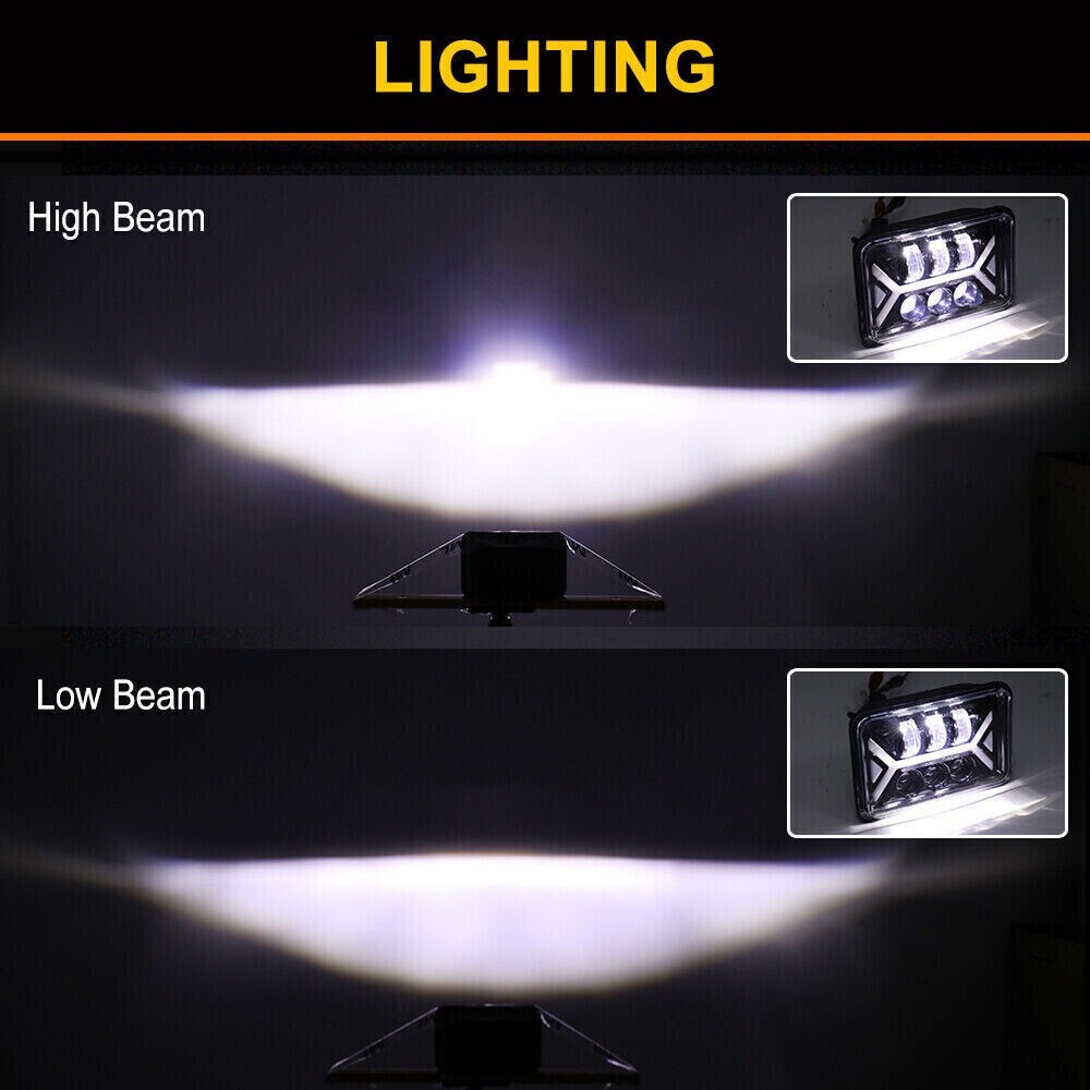 For Isuzu NQR NPR NPR-HD FTR 4x 4x6" LED Headlights DRL Hi-Lo Turn ...