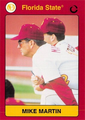 1990 1991 Collegiate Collection Florida State Seminoles Mike Martin #15 ...