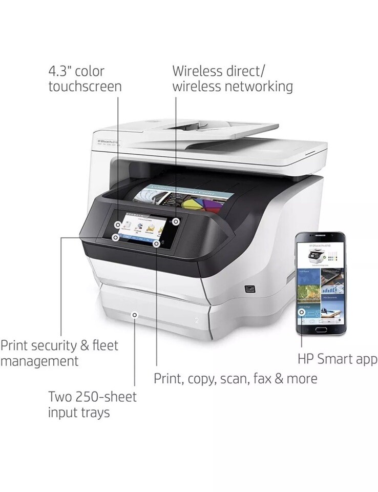 Brand New HP OfficeJet Pro 8740 All-in-One Wireless Color Inkjet ...