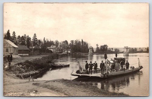 Vintage Postcard Horse And Cart On A Ferry | eBay