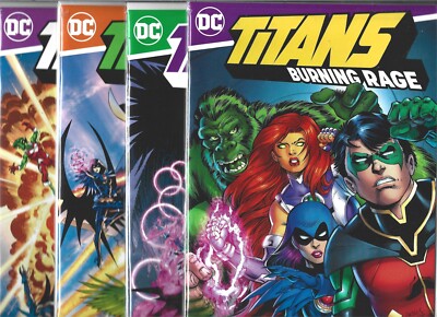 TITANS BURNING RAGE LOT OF 4 - #1 #2 #3 #4 (NM-) DC COMICS, TEEN TITANS ...