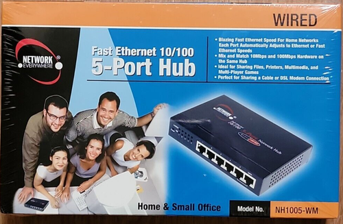 Network Everywhere ( LINKSYS ) RJ-45 Ethernet 5-PORT HUB NH-1005-WM New ...