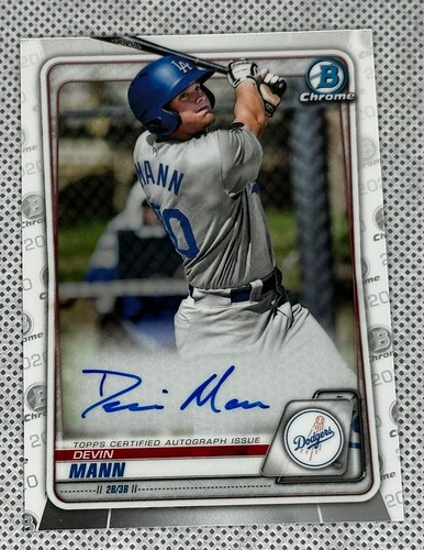 Devin Mann - 2020 Bowman Chrome 1st Autograph Prospect Auto Pre RC ...