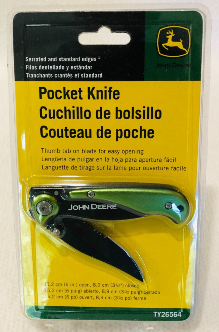 John Deere Collectible Folding Knife Folding Blade Thumb Tab Model # ...