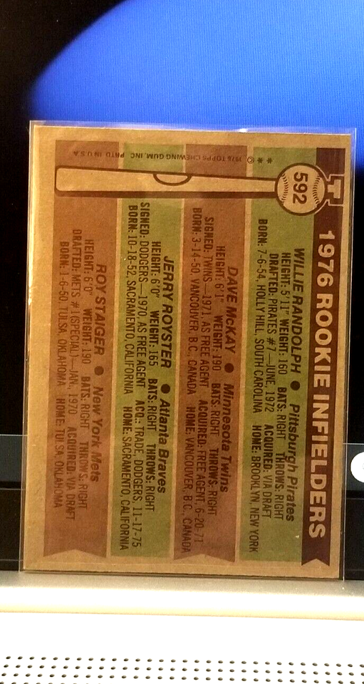 1976 Topps - Willie Randolph / Jerry Royster #592 RC EX / NM | eBay