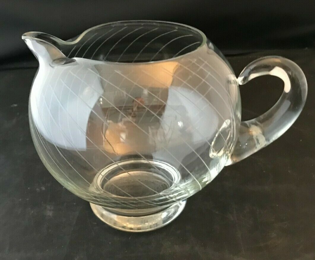 Vintage Decorative Glass Pitcher 6" tall | eBay
