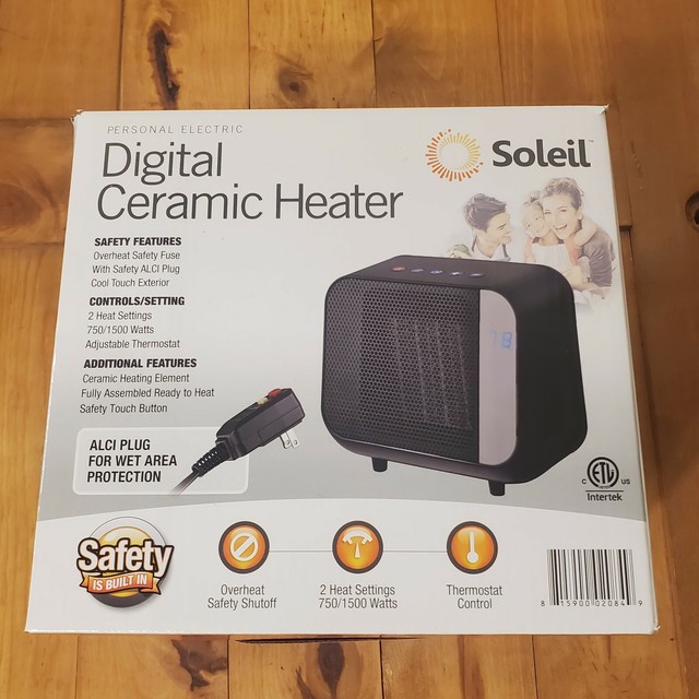 Soleil Electric Digital Ceramic Heater 1500w Indoor Black Ptc-915b for ...
