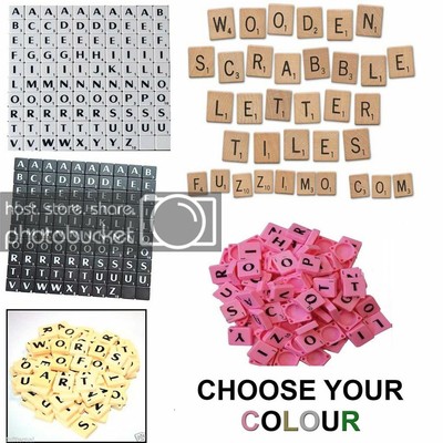SCRABBLE TILES 100 DIFFERENT COLOURS LETTERS AND NUMBERS NEW FULL SETS ...
