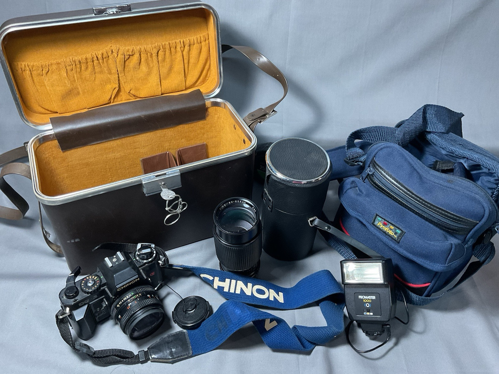 Chinon CG-5 35mm Camera With Promaster MC55 80-205mm Lense And Hinomoto ...