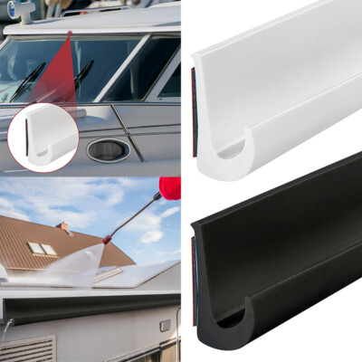 1/3/5/10/15/20m RV Rain Gutter PVC Rain Gutter Self Adhesive J Shape ...