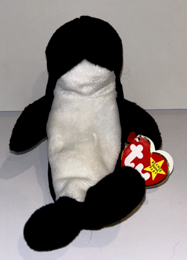 TY Original BEANIE BABY 1996 WAVES THE ORCA Plush Toy w/ Tags | eBay