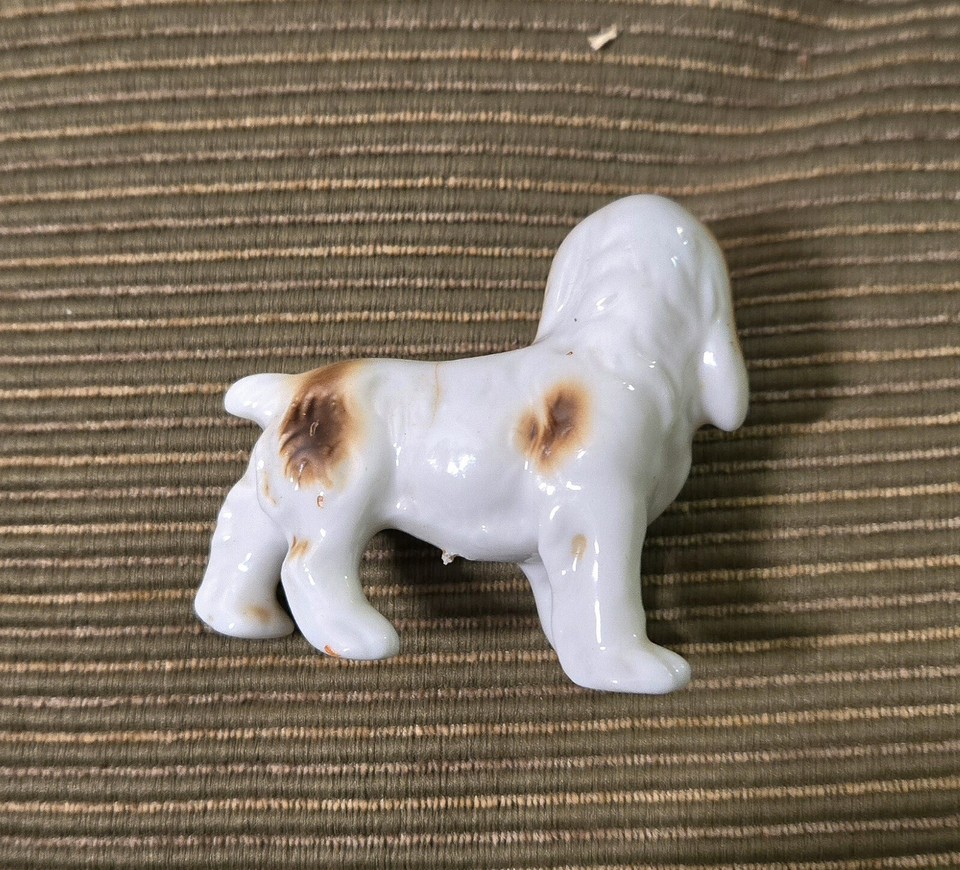 Vintage Cocker Spaniel Type Puppy Dog Unique Miniature Trinket Figurine ...