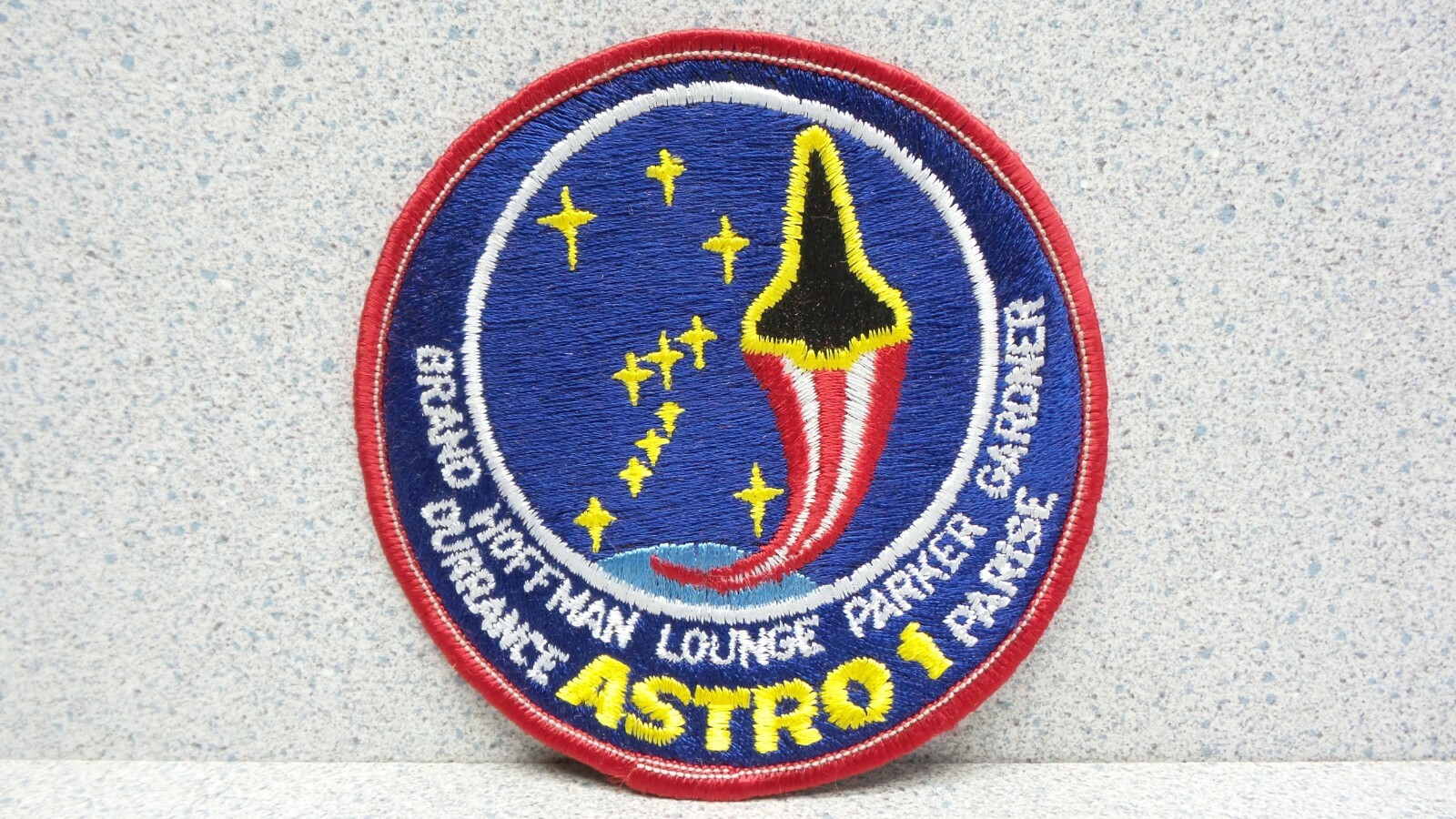NASA VINTAGE PATCH ASTRO 1 BRAD HOFFMAN LOUNGE PARKER GARDNER DURRANCE ...