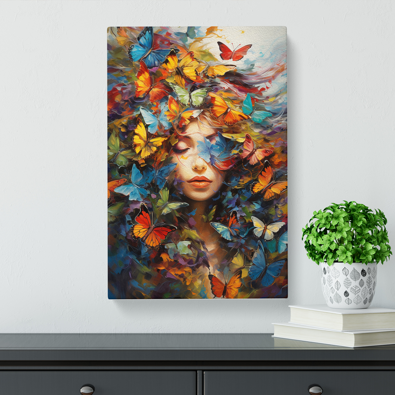 Butterfly Expressionism Canvas Print Wall Art Framed Decor Poster ...