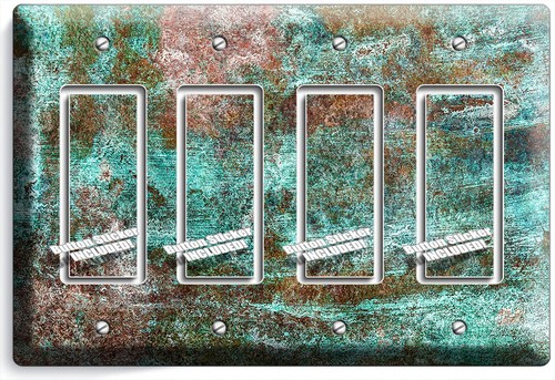 RUSTED BRONZE GREEN PATINA RUSTIC LOOK LIGHT SWITCH OUTLET WALL PLATE ...
