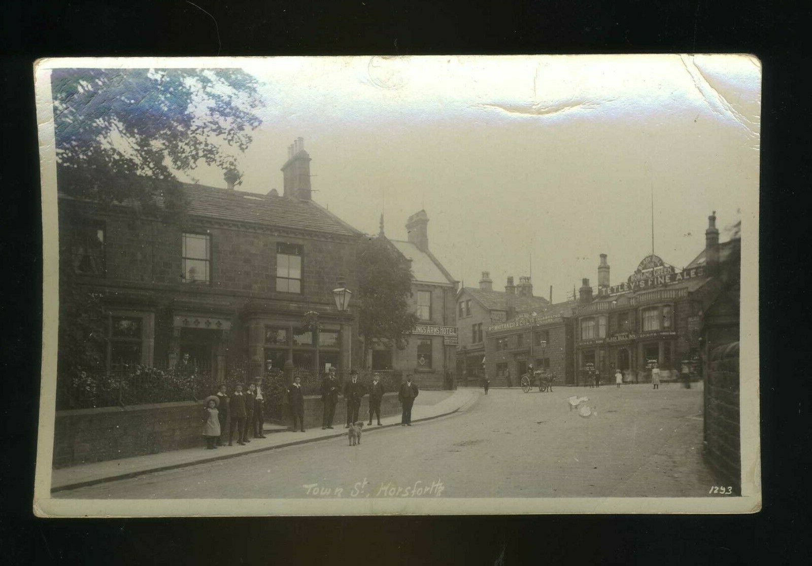 HORSFORTH Yorkshire Town Street Houses a number of Pubs / people RP ...