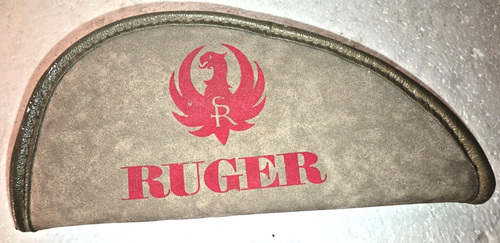 Ruger Khaki Tan Red Print Soft Suede Pistol Case Brown Velour Lined 11 ...