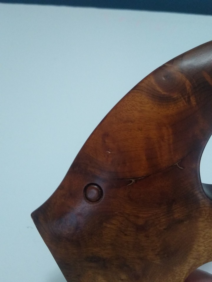 VTG 70's Angle Fish Sculpture Myrtlewood Hand Carved By Ernie Bessler ...