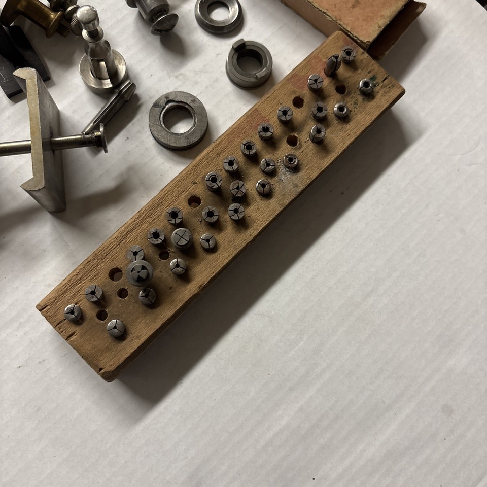 Watchmaker Lathe Collets Set Tool Accessories Lot 13 Jewel Setting Post ...