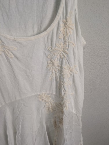 Johnny Was 4 Love and Liberty White Floral Flowy Bohemian Tunic Tank ...