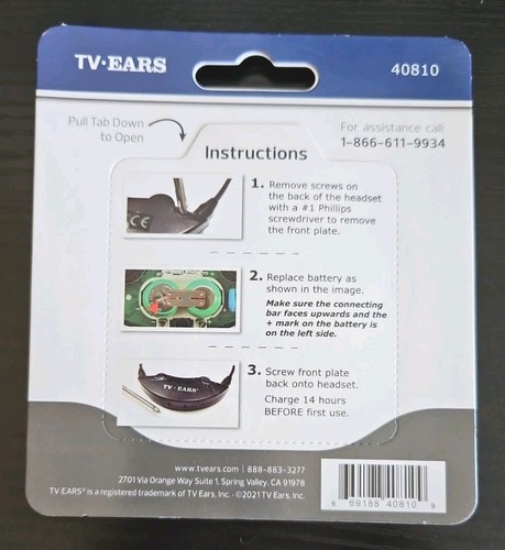 Replacement Rechargeable Batteries for TV Ears 5.0 DIGITAL Headset NEW ...