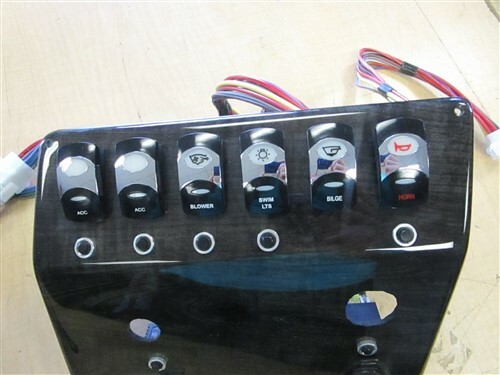 RINKER ROCKER & BREAKER SWITCH PANEL GRAY WOODGRAIN SET OF (2) MARINE ...