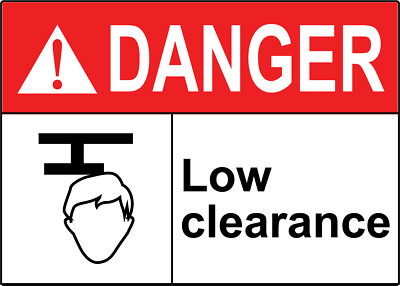 DANGER LOW CLEARANCE 1 | Laminated Vinyl Decal Sticker Label | eBay