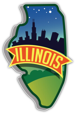 Illinois USA State Emblem Car Bumper Sticker Decal "SIZES'' | eBay